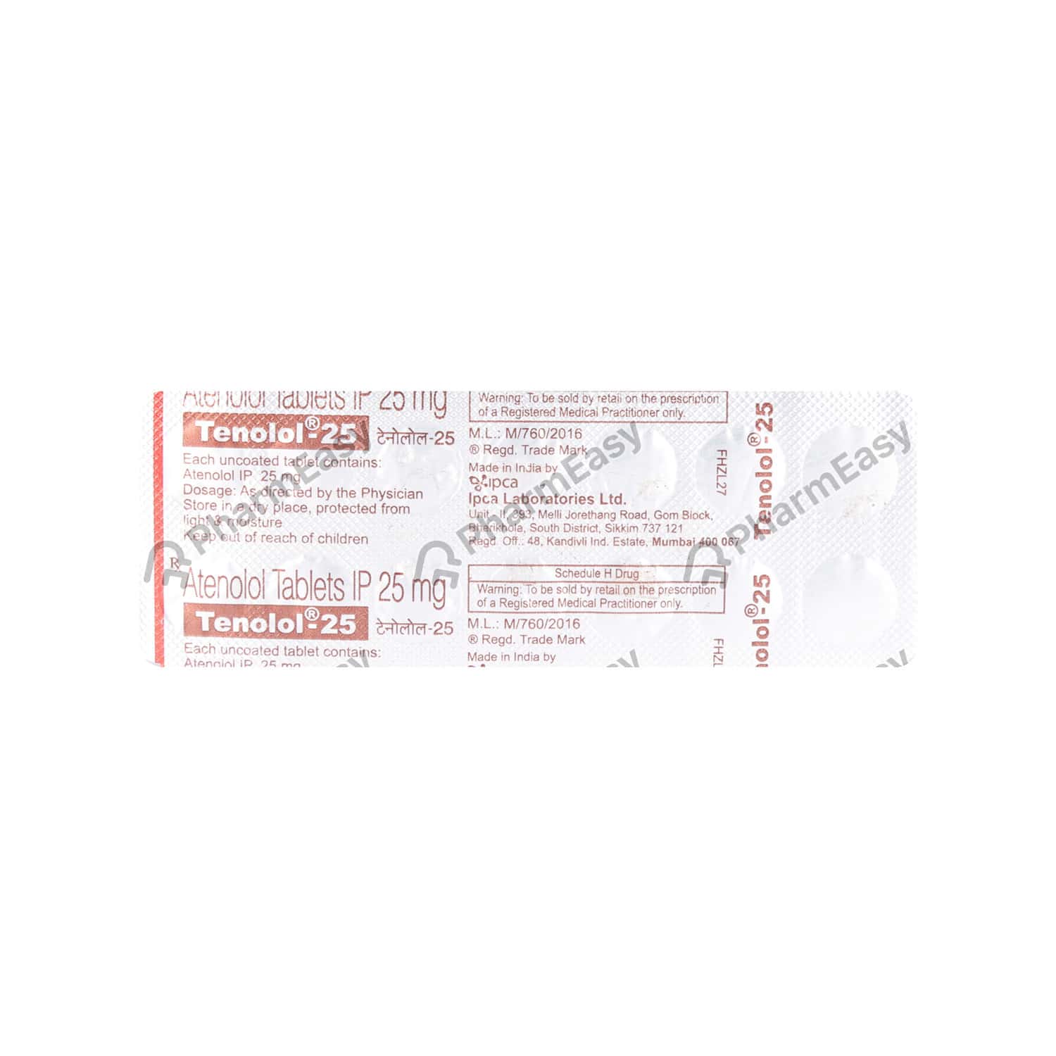 Tenolol 25 MG Tablet (14) - Uses, Side Effects, Dosage, Composition ...