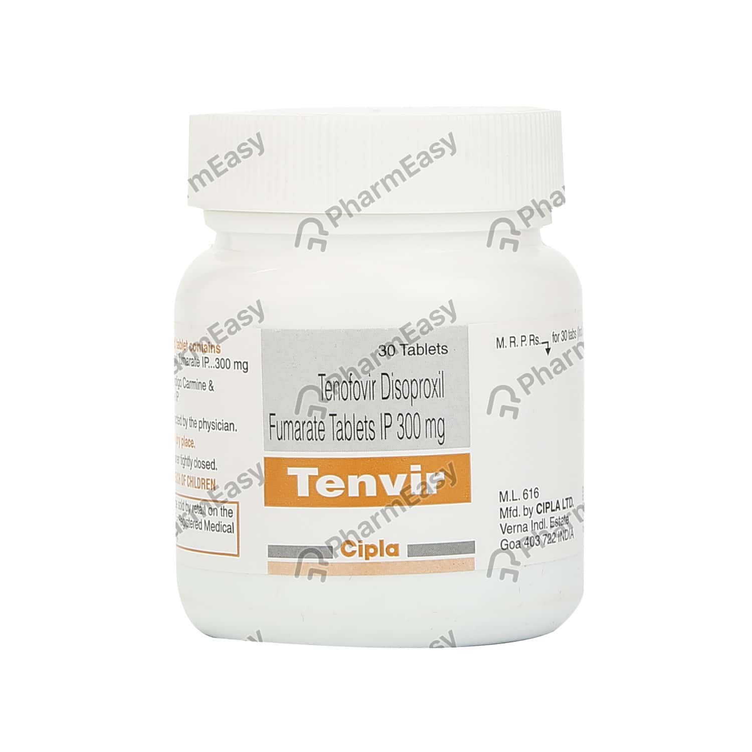 Tenvir 300 MG Tablet (30) - Uses, Side Effects, Dosage, Composition ...