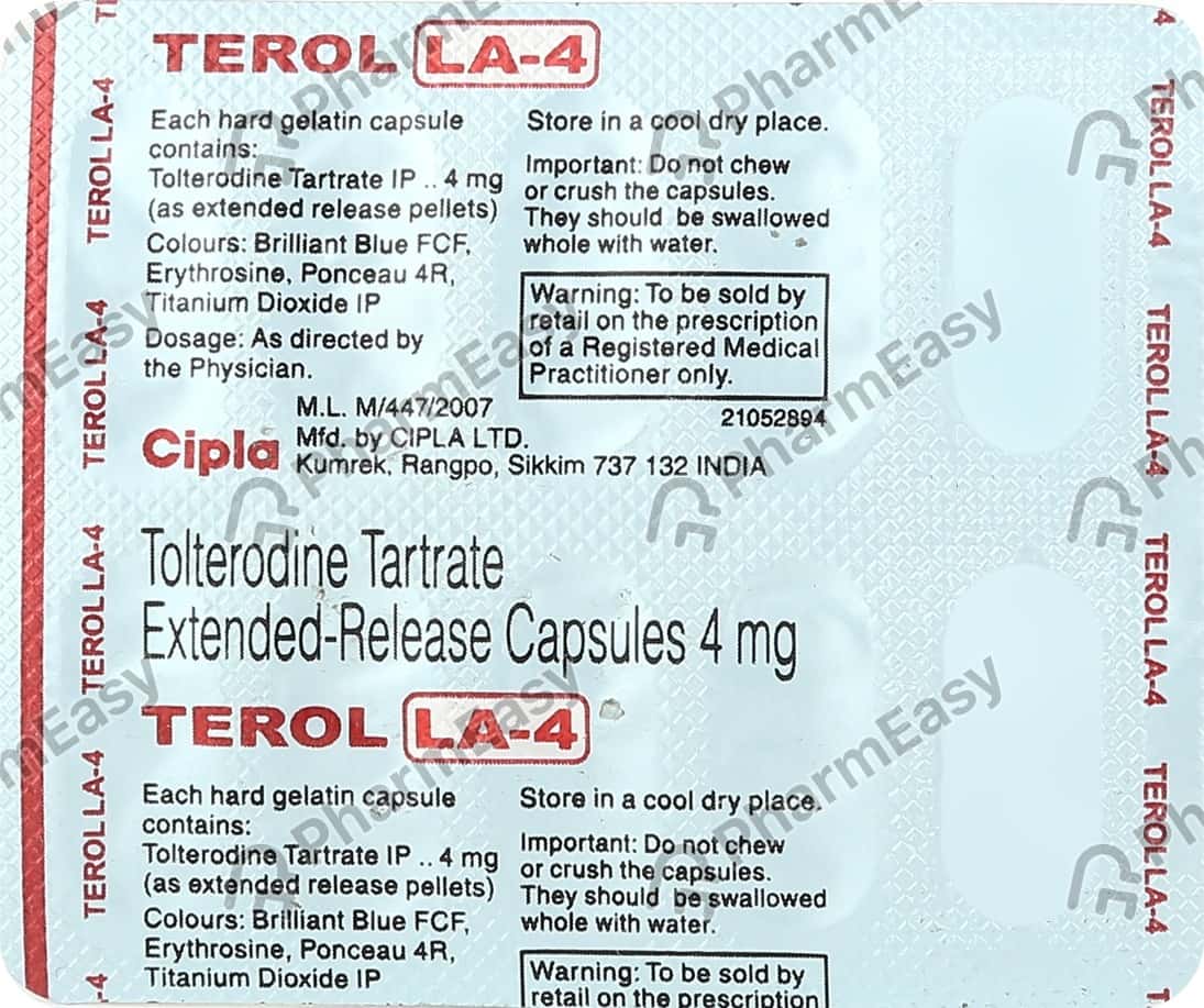 Terol La 4 MG Capsule (10): Uses, Side Effects, Price & Dosage | PharmEasy