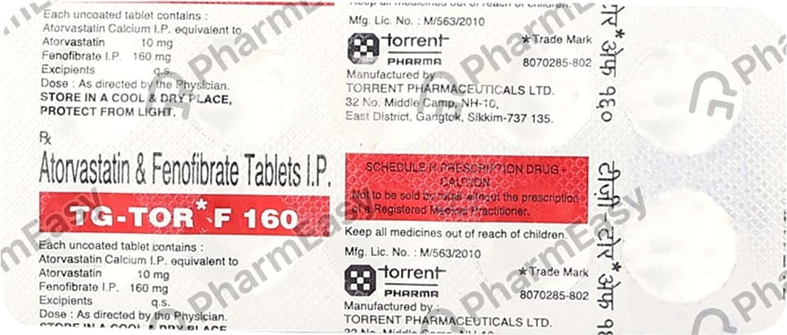 Tg Tor F 160mg Strip Of 10 Tablets: Uses, Side Effects, Price & Dosage ...