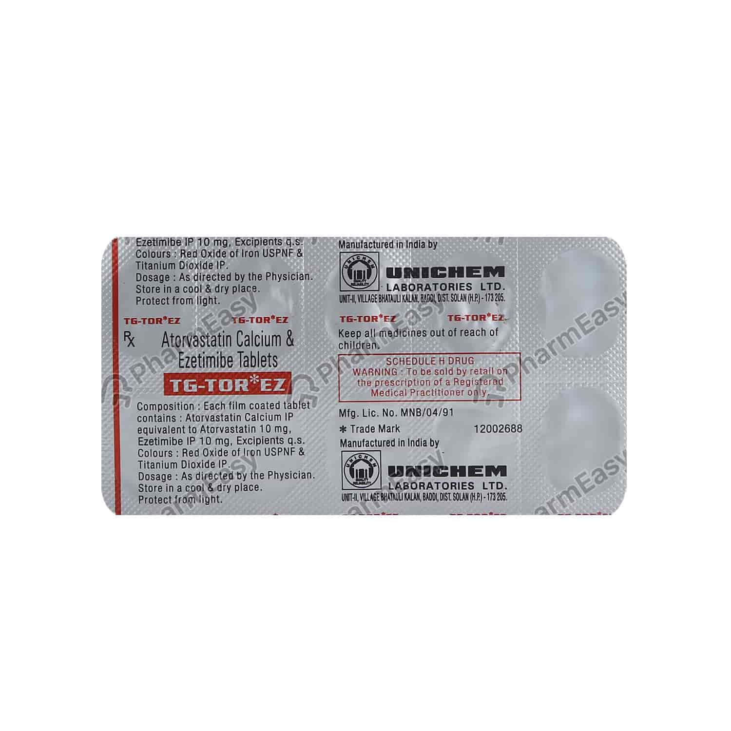 Buy Tg Tor Ez 10mg Tab Online at Flat 18% OFF* | PharmEasy
