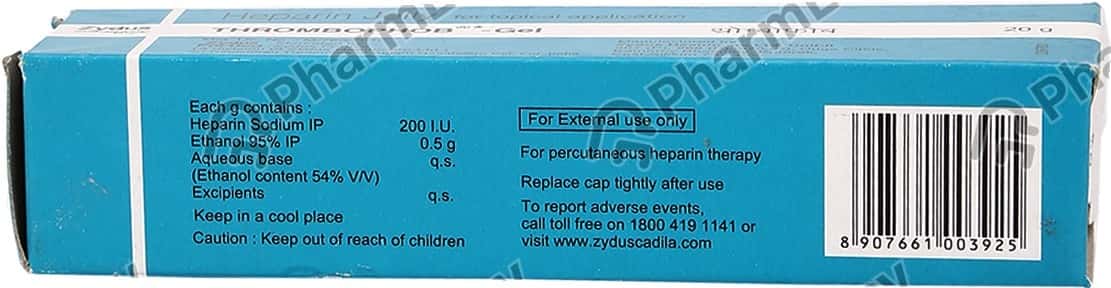 Thrombophob Tube Of 20gm Gel: Uses, Side Effects, Price, Dosage ...