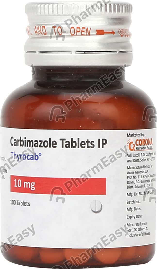 Thyrocab 10 MG Tablet (100): Uses, Side Effects, Price & Dosage | PharmEasy