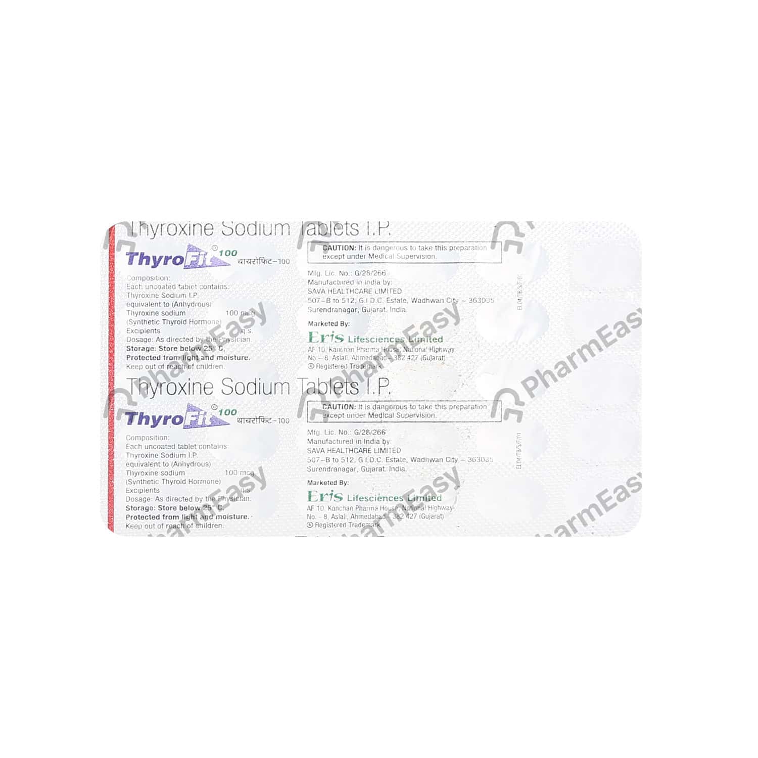 Buy Thyrofit 100 MCG Tablet (30) Online at Flat 18% OFF* | PharmEasy