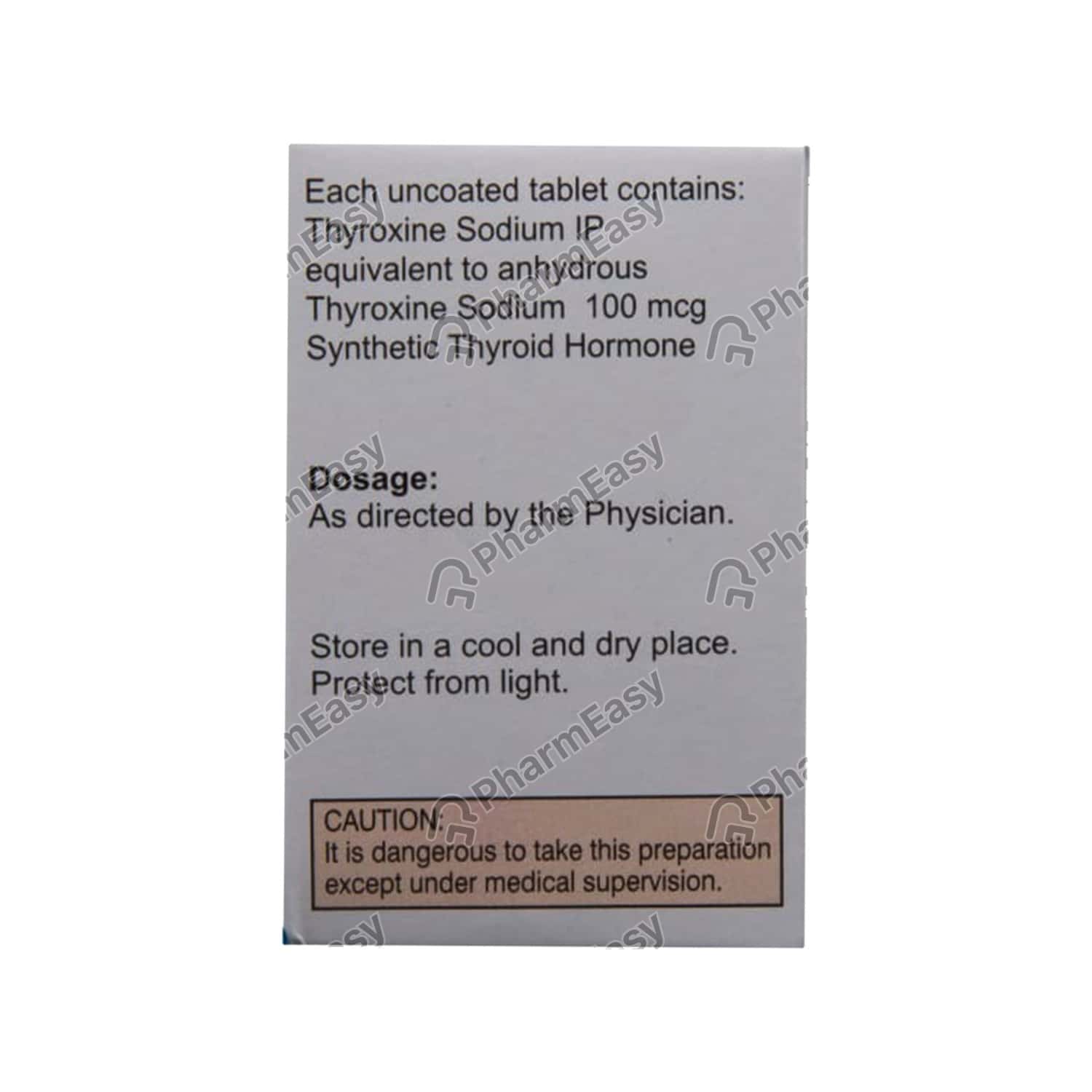 Buy Thyrox 100 MCG Tablet (100) Online at Flat 18% OFF* | PharmEasy