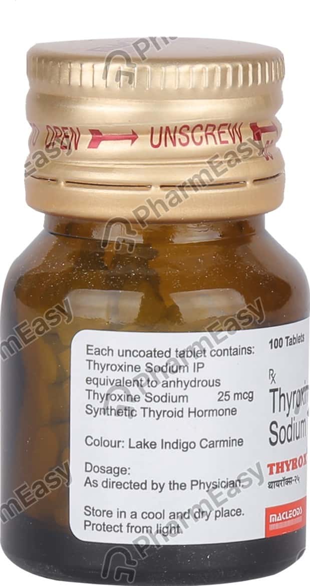 Thyrox 25 MCG Tablet (100): Uses, Side Effects, Price & Dosage | PharmEasy