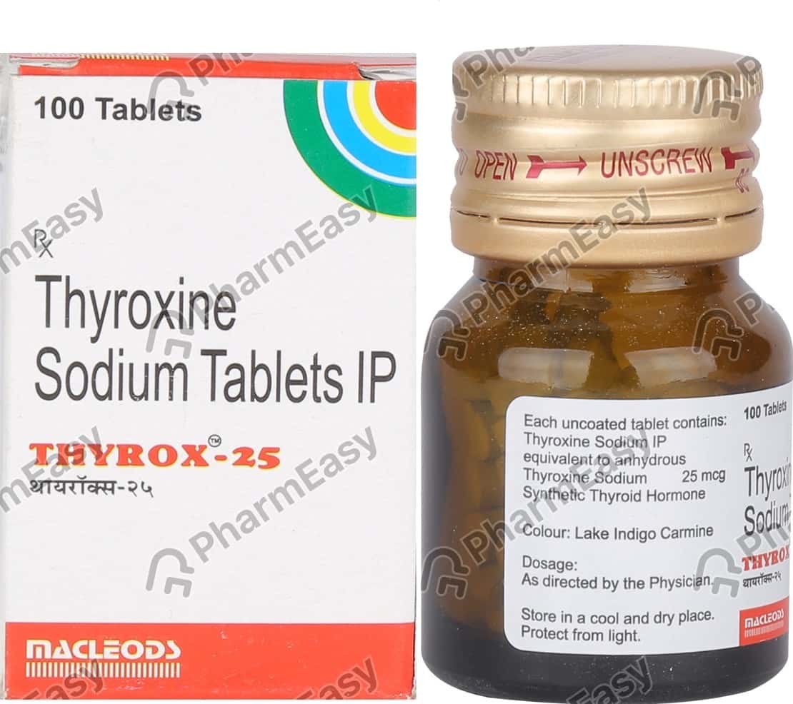 Thyrox 25 MCG Tablet (100): Uses, Side Effects, Price & Dosage | PharmEasy