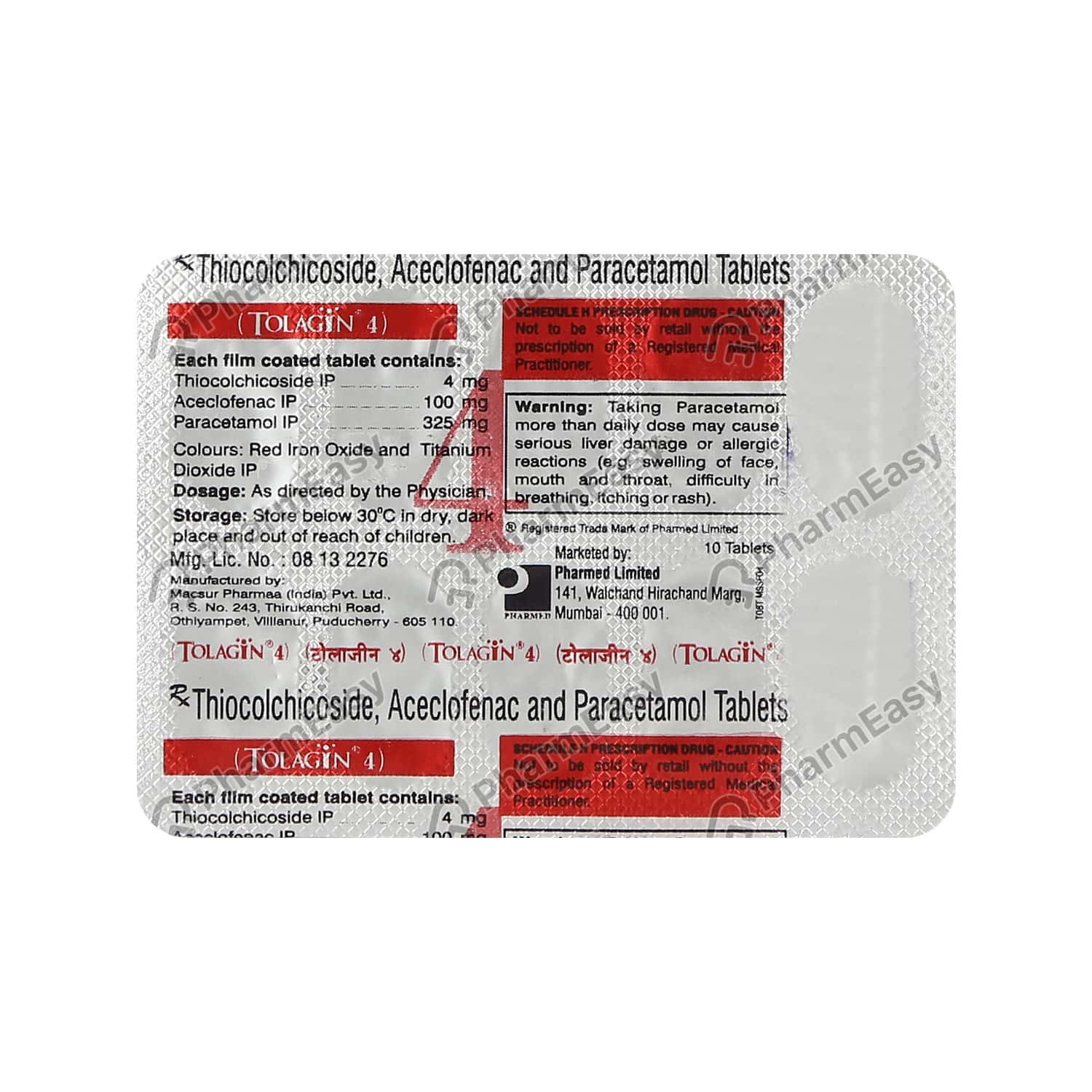 Buy Tolagin 4mg Strip Of 10 Tablets Online at Flat 18% OFF* | PharmEasy