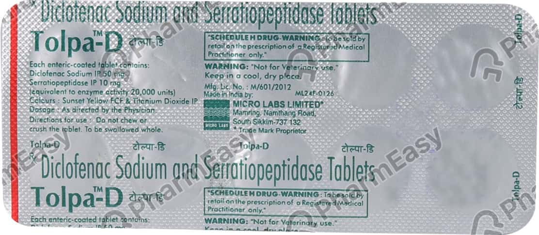 Tolpa D Strip Of 10 Tablets: Uses, Side Effects, Price & Dosage | PharmEasy