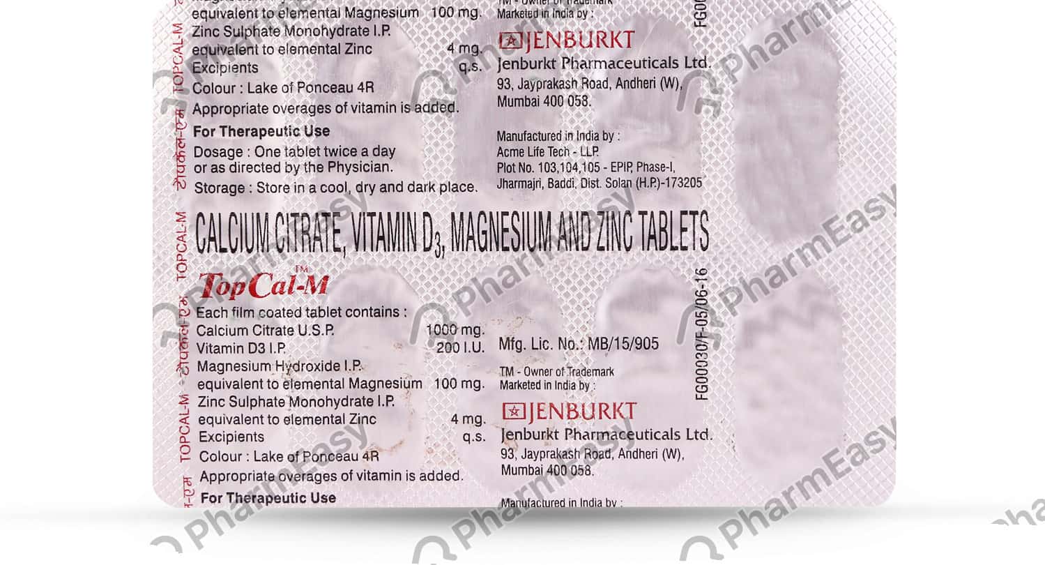 Buy Topcal M Strip Of 10 Tablets Online at Flat 15% OFF | PharmEasy