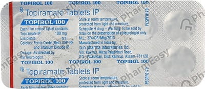 Topirol 100 MG Tablet (10): Uses, Side Effects, Price & Dosage | PharmEasy