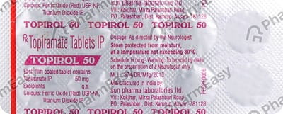 Topirol 50 MG Tablet (10): Uses, Side Effects, Price & Dosage | PharmEasy