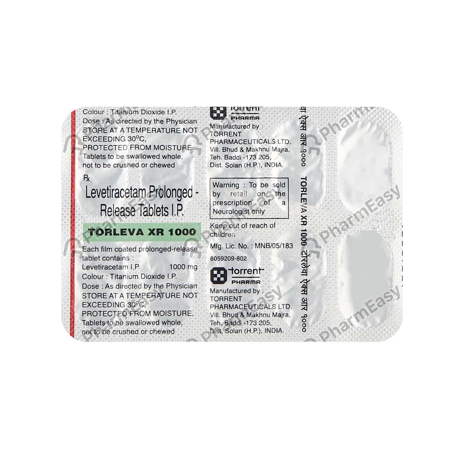 Buy Torleva Xr 1 G Tablet (10) Online at Flat 18% OFF* | PharmEasy