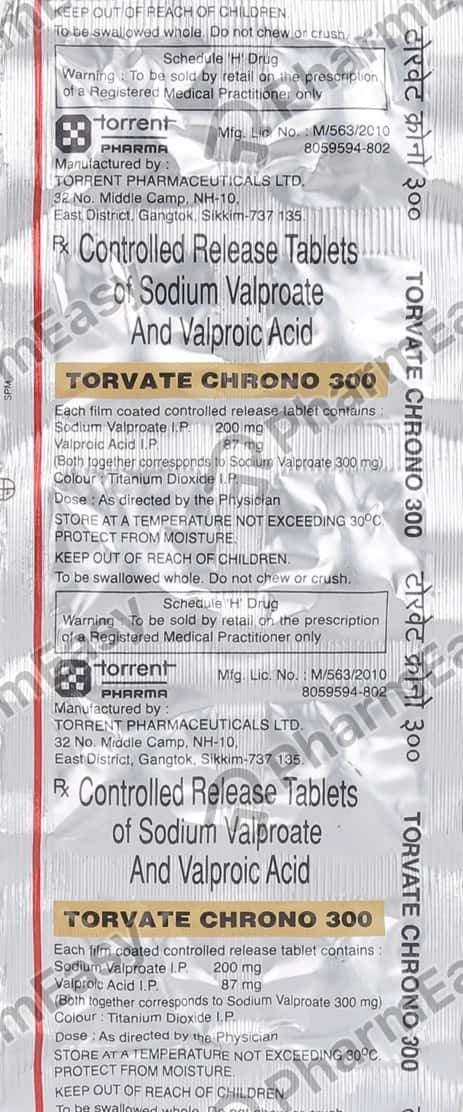Torvate Chrono 300 MG Tablet (10): Uses, Side Effects, Price & Dosage ...