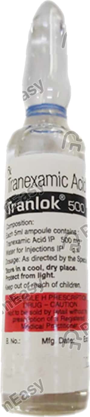 Tranlok 500 MG Injection (5): Uses, Side Effects, Price & Dosage ...