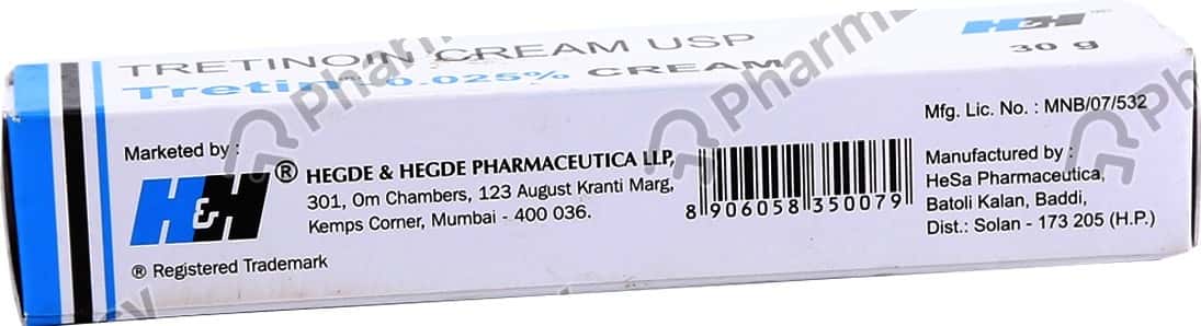 Tretin 0.025 %W/W Cream (30): Uses, Side Effects, Price & Dosage ...