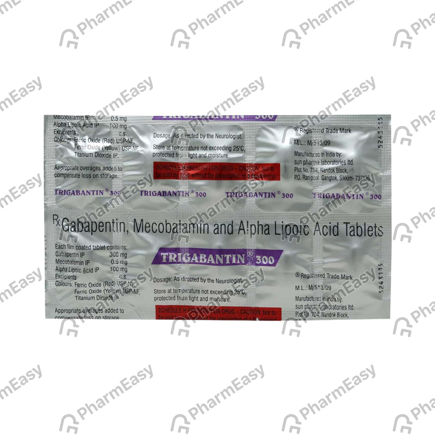 Buy Trigabantin 300mg Strip Of 10 Tablets Online & Save Up to 24% at ...