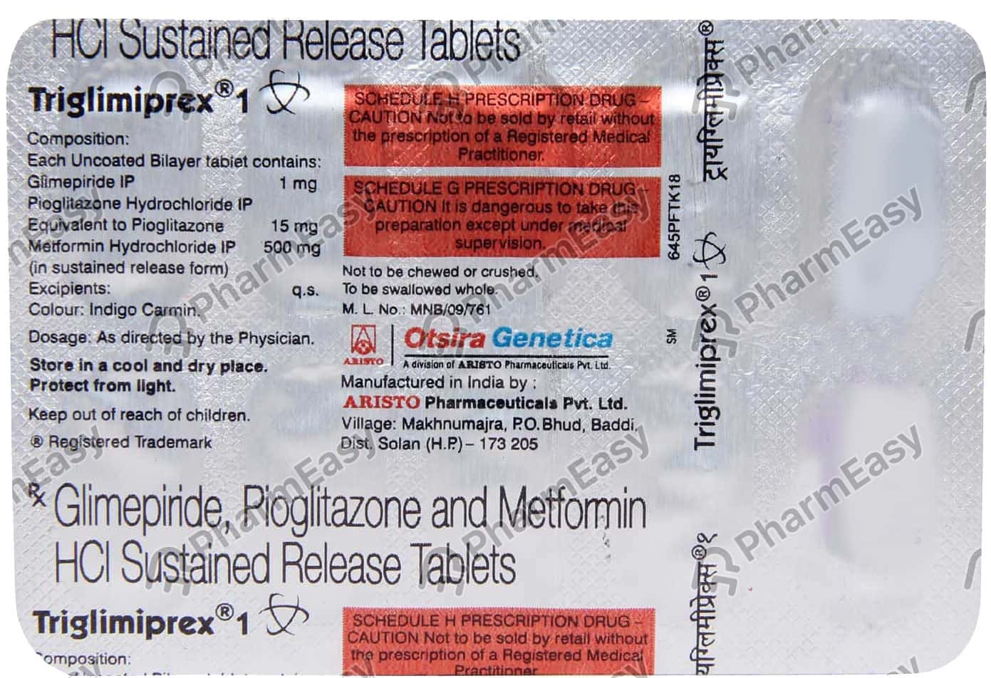 Triglimiprex 1mg Strip Of 10 Tablets: Uses, Side Effects, Price ...