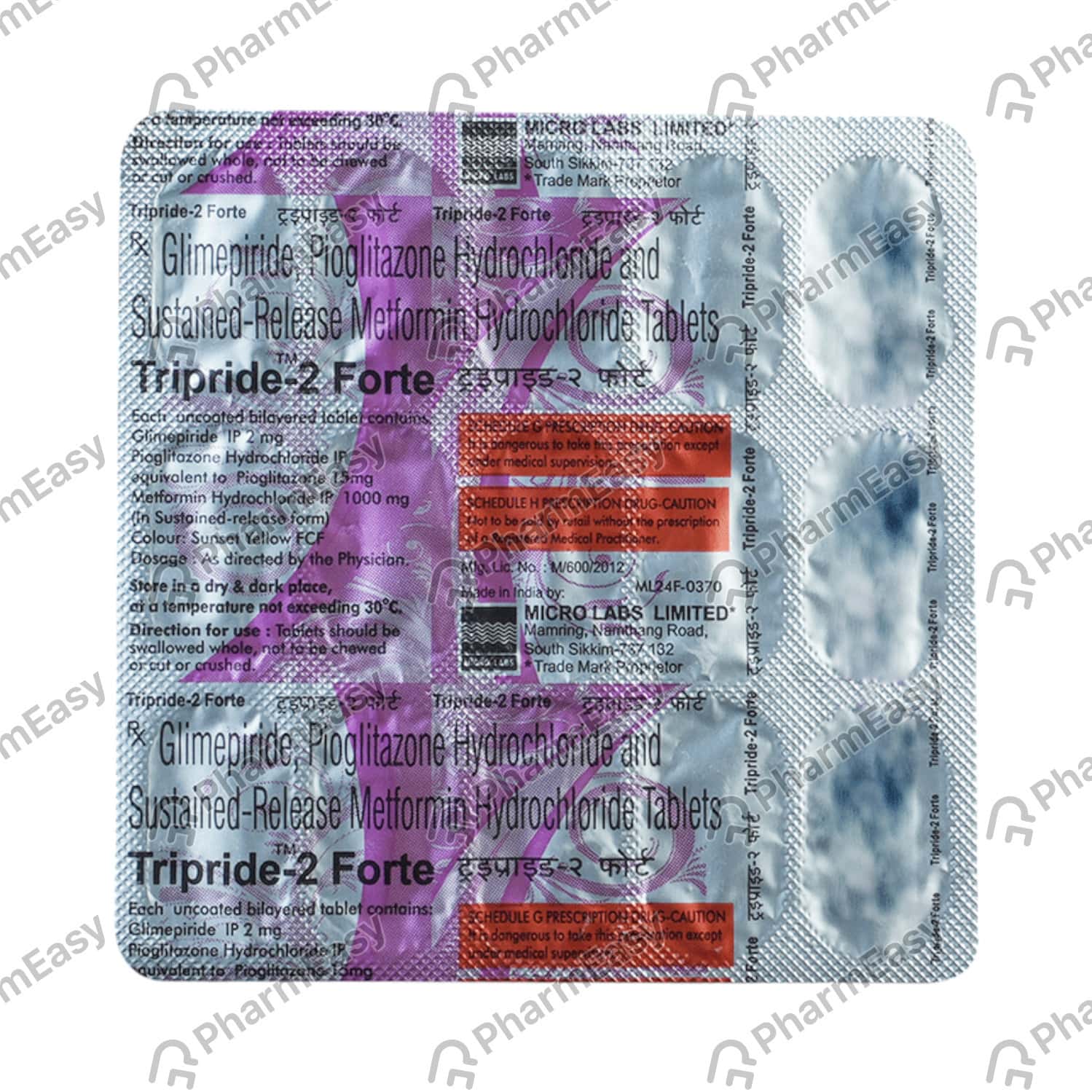 Tripride Forte 2mg Strip Of 10 Tablets: Uses, Side Effects, Price ...