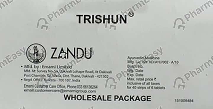 Buy TRISHUN STRIP OF 6 TABLETS Online & Get Upto 60% OFF at PharmEasy