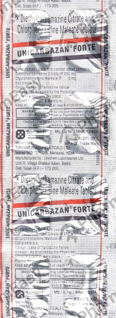 Unicarbazan Forte Strip Of 8 Tablets: Uses, Side Effects, Price ...