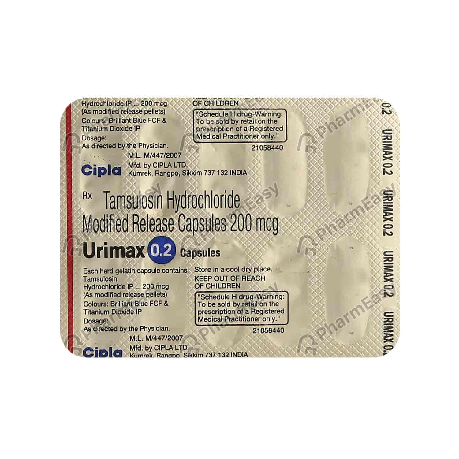 Buy Urimax 0.2mg Strip Of 10 Capsules Online at Flat 18% OFF* | PharmEasy