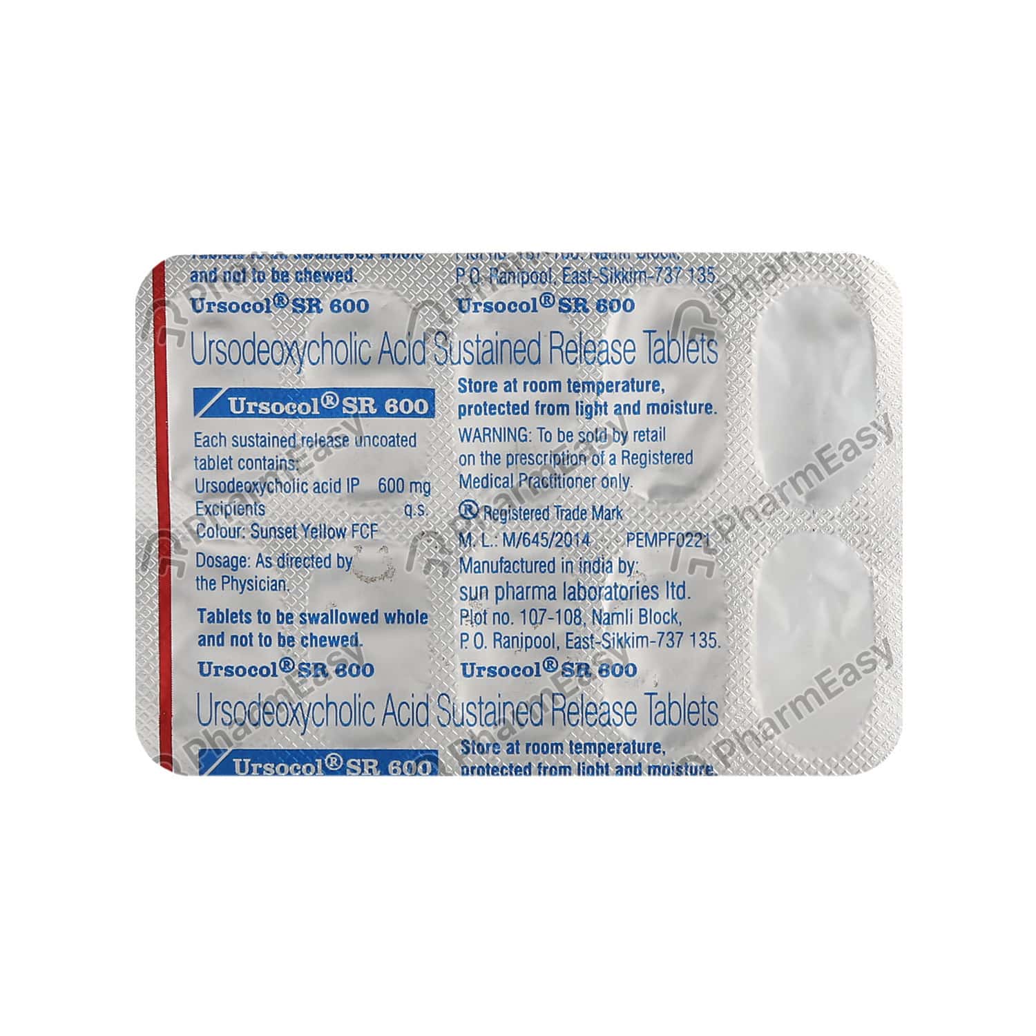 Buy Ursocol Sr 600 MG Tablet (10) Online at Flat 18% OFF* | PharmEasy