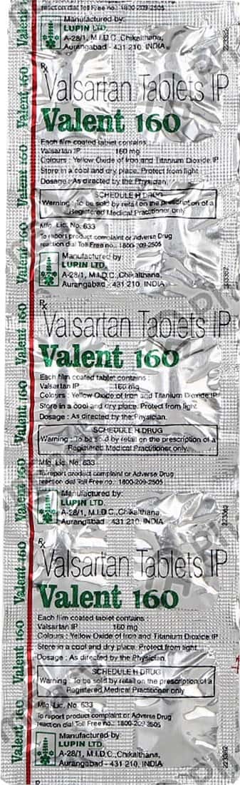 Valent 160 MG Tablet (10): Uses, Side Effects, Price & Dosage | PharmEasy