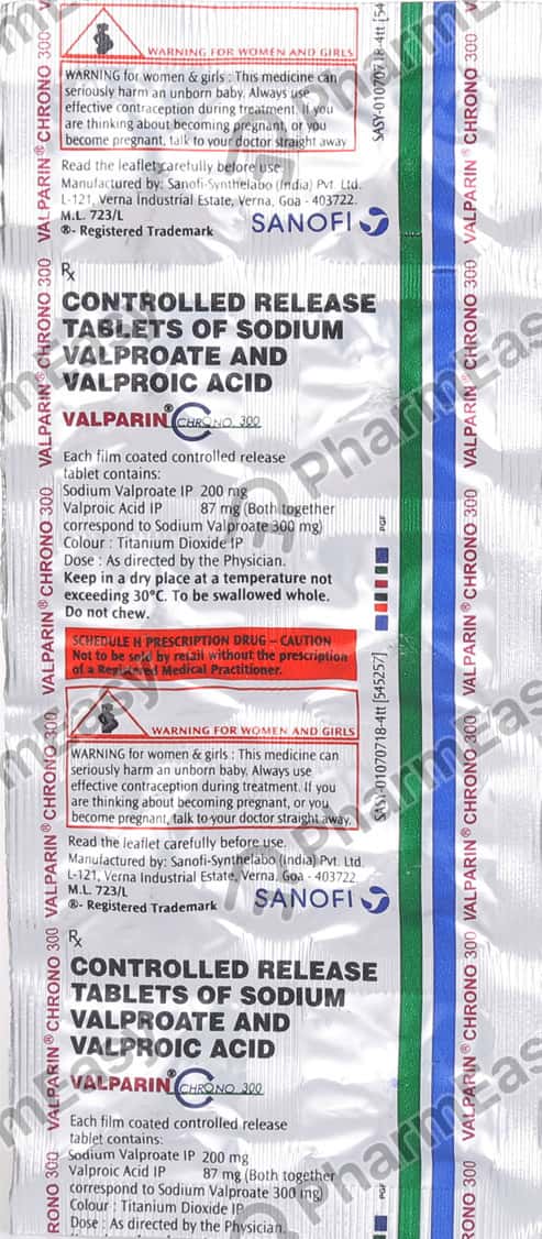 Valparin Chrono 300mg Strip Of 10 Tablets: Uses, Side Effects, Price ...