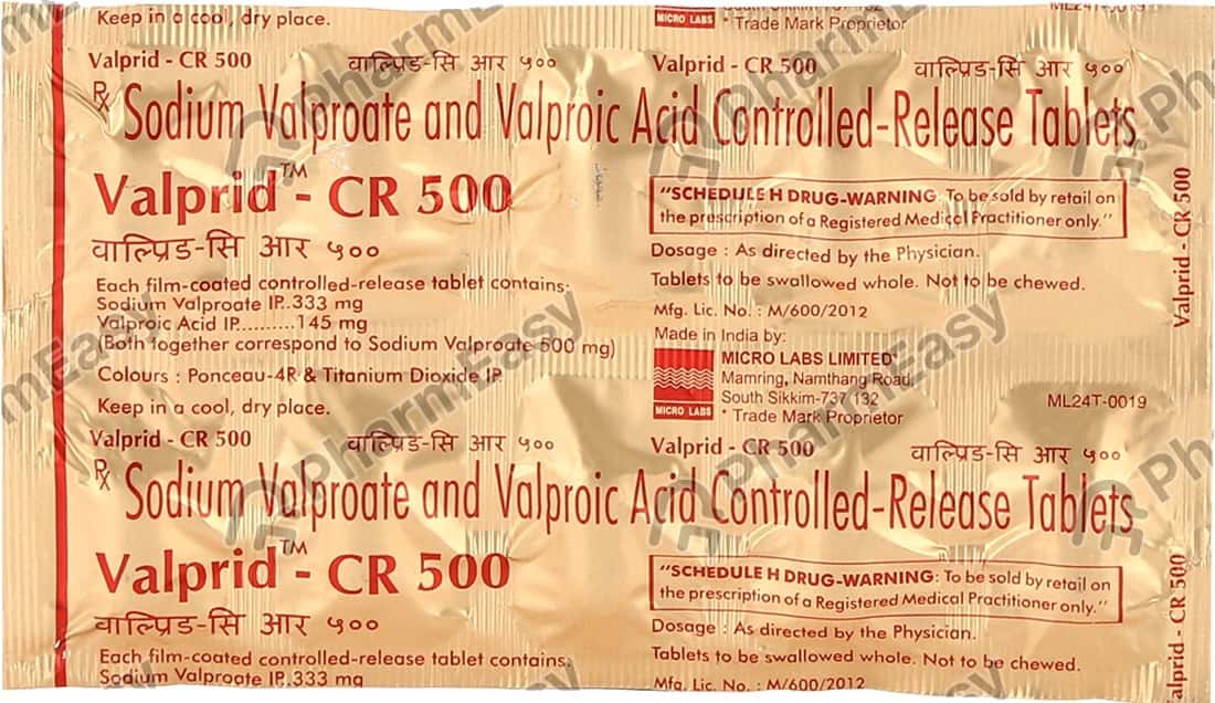 Valprid Cr 500mg Strip Of 10 Tablets: Uses, Side Effects, Price ...