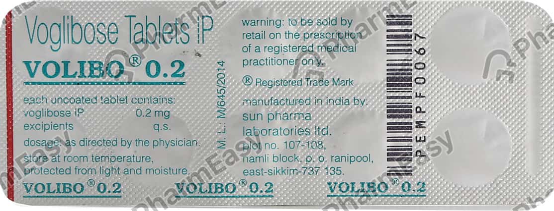 Volibo 0.2 MG Tablet (10): Uses, Side Effects, Price & Dosage | PharmEasy