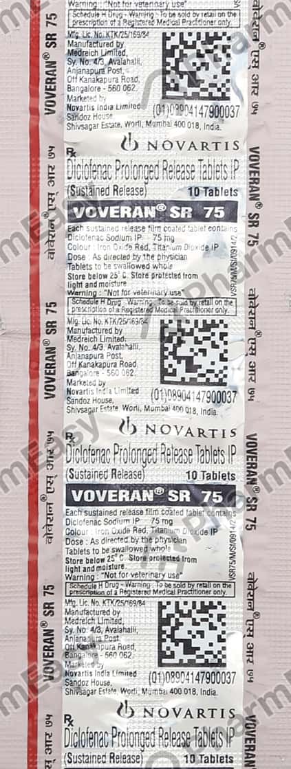 Voveran SR 75 Tablet: Uses, Side-effects, Price, Dosage & More Info ...