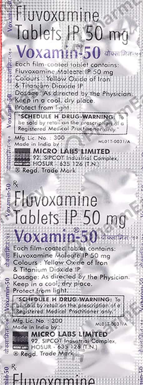 Voxamin 50 MG Tablet (10): Uses, Side Effects, Price & Dosage | PharmEasy