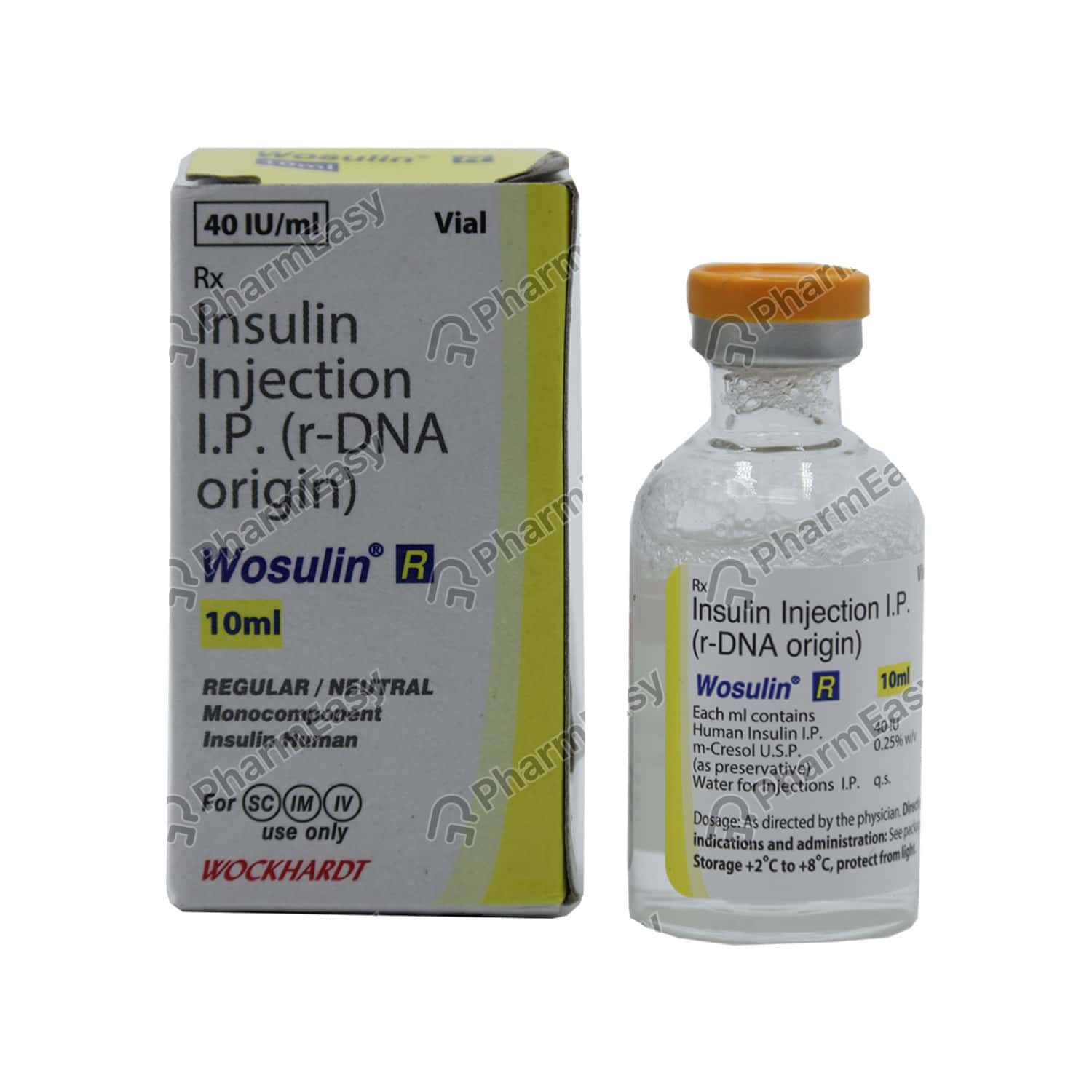 Wosulin R 40 IU Injection (10) - Uses, Side Effects, Dosage ...