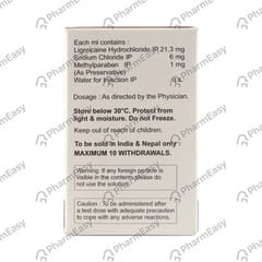 Xylocaine 2 % Injection (30): Uses, Side Effects, Price & Dosage ...