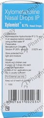 Xylomist 0.1 %W/V Nasal Drop (10): Uses, Side Effects, Price & Dosage ...