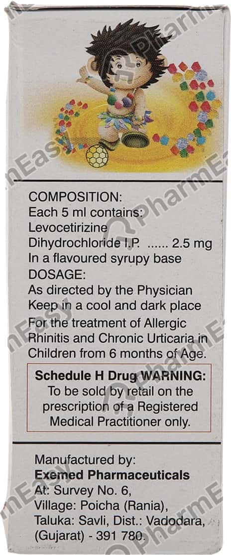 Xyzal 2.5 MG/5ML Syrup (60): Uses, Side Effects, Price & Dosage | PharmEasy