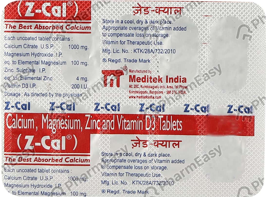 Buy Z Cal Strip Of 10 Tablets Online at Flat 15% OFF | PharmEasy