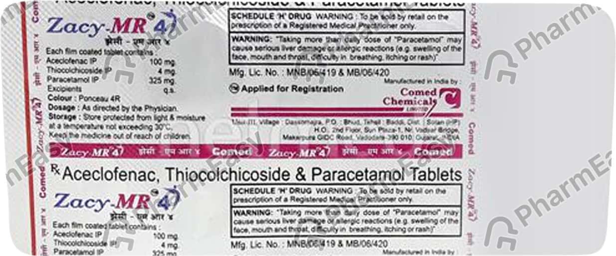 Zacy Mr 4mg Strip Of 10 Tablets: Uses, Side Effects, Price & Dosage ...