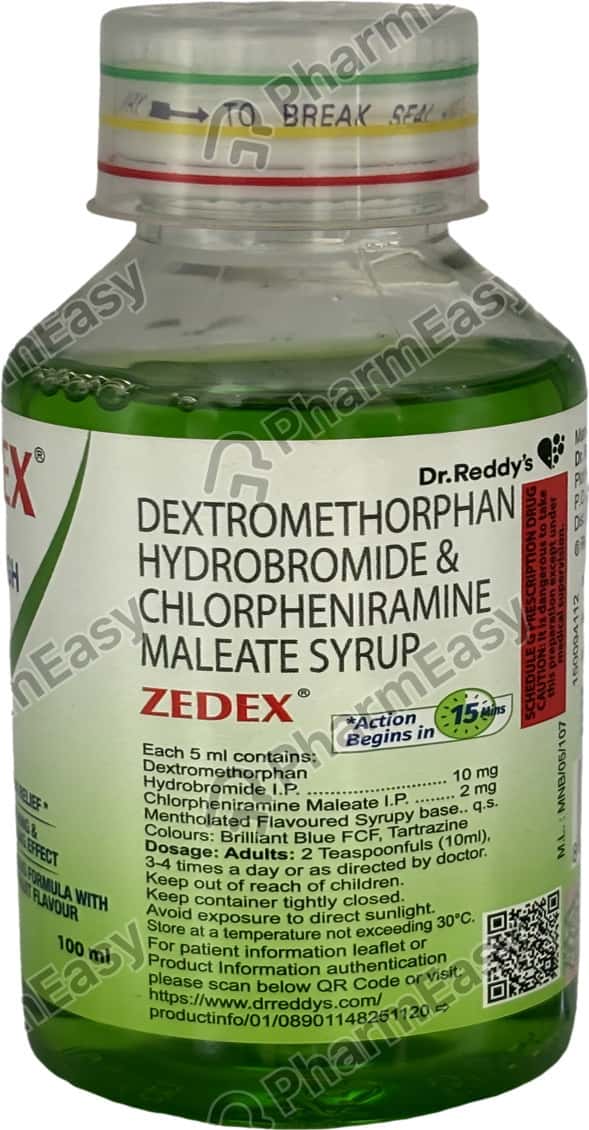 Zedex Bottle Of 100ml Cough Syrup: Uses, Side Effects, Price & Dosage ...
