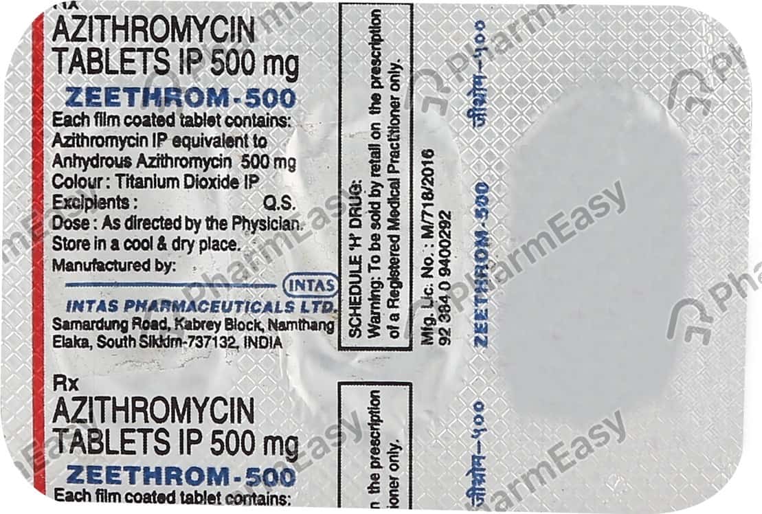 Zeethrom 500 MG Tablet (3): Uses, Side Effects, Price & Dosage | PharmEasy