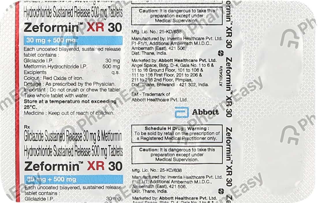 Zeformin Xr 30mg Strip Of 10 Tablets: Uses, Side Effects, Price ...