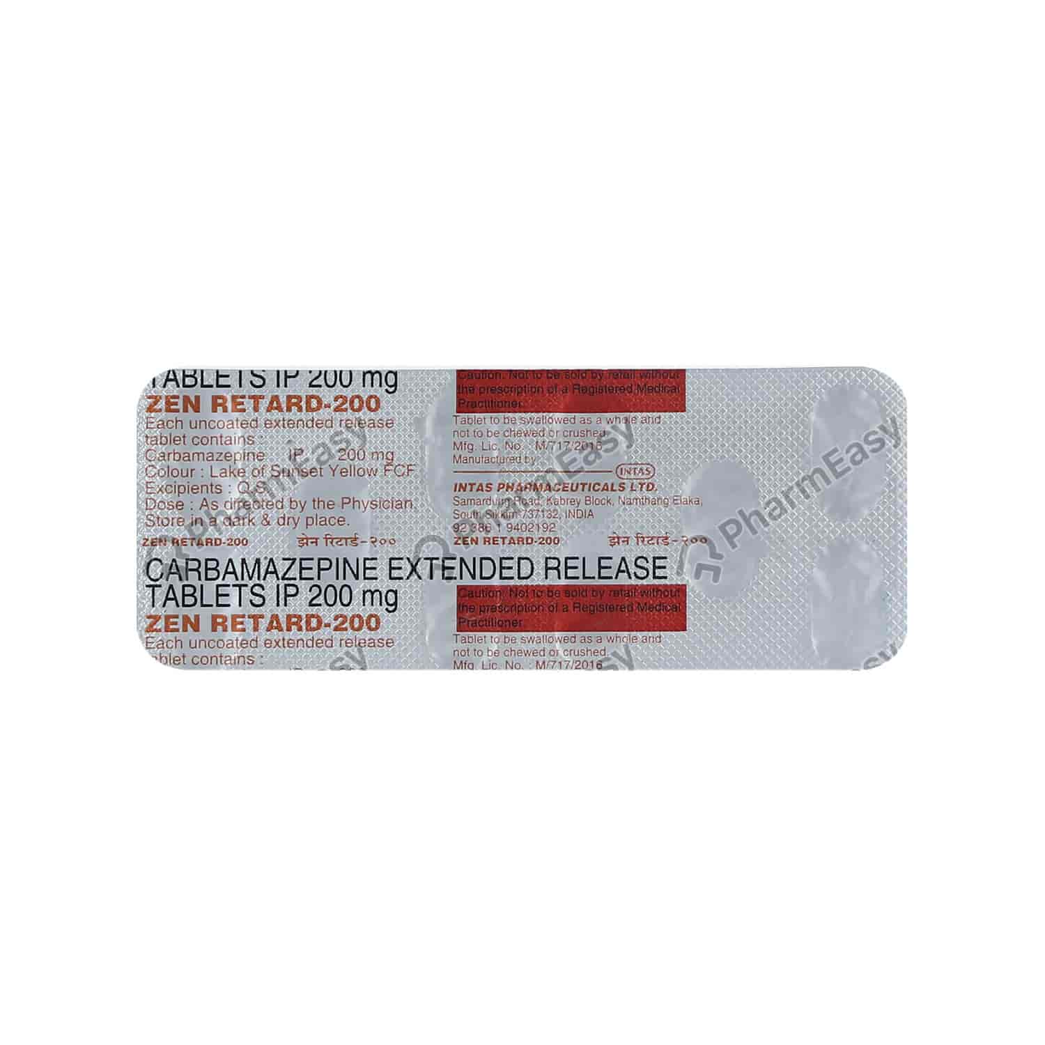Buy Zen Retard 200mg Tablet 10'S Online at Flat 18% OFF* | PharmEasy