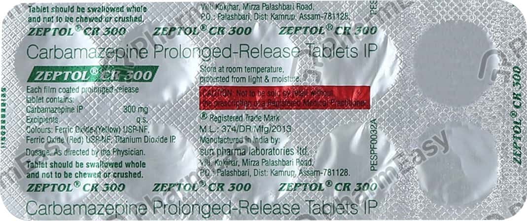 Zeptol Cr 300 MG Tablet (10): Uses, Side Effects, Price & Dosage ...