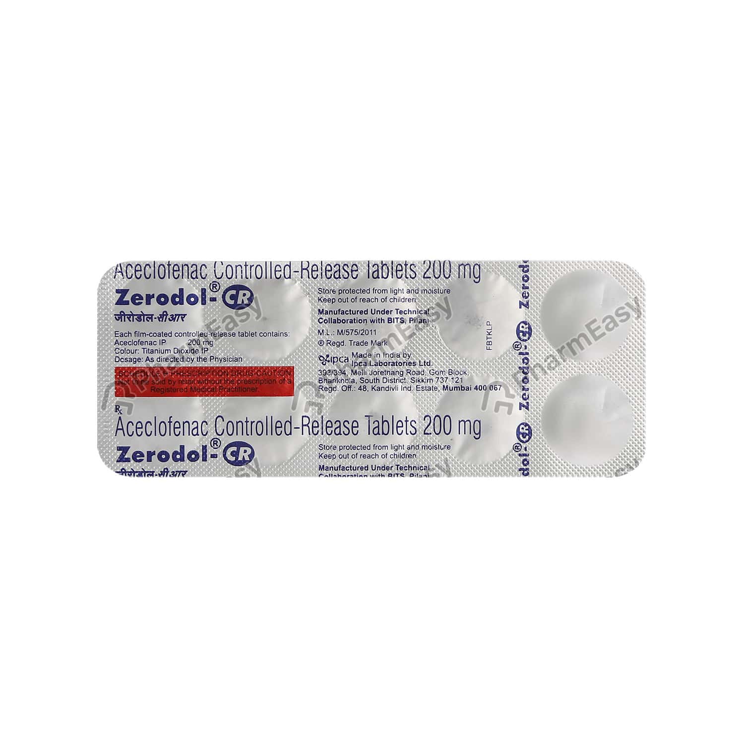 Buy Zerodol 200 MG Tablet (10) Online at Flat 18% OFF* | PharmEasy