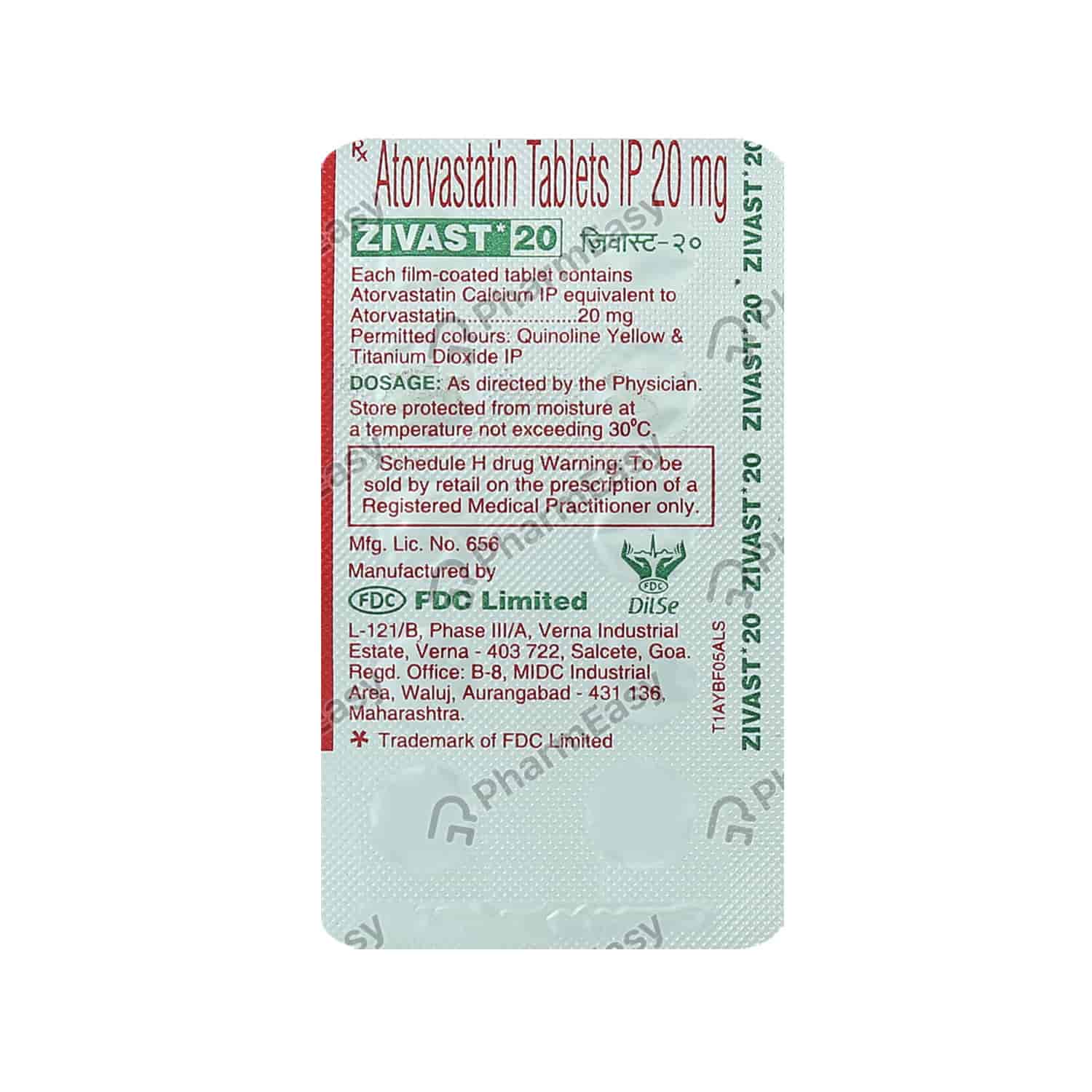 Zivast 20mg Tab 10'S - Uses, Side Effects, Dosage, Composition & Price ...