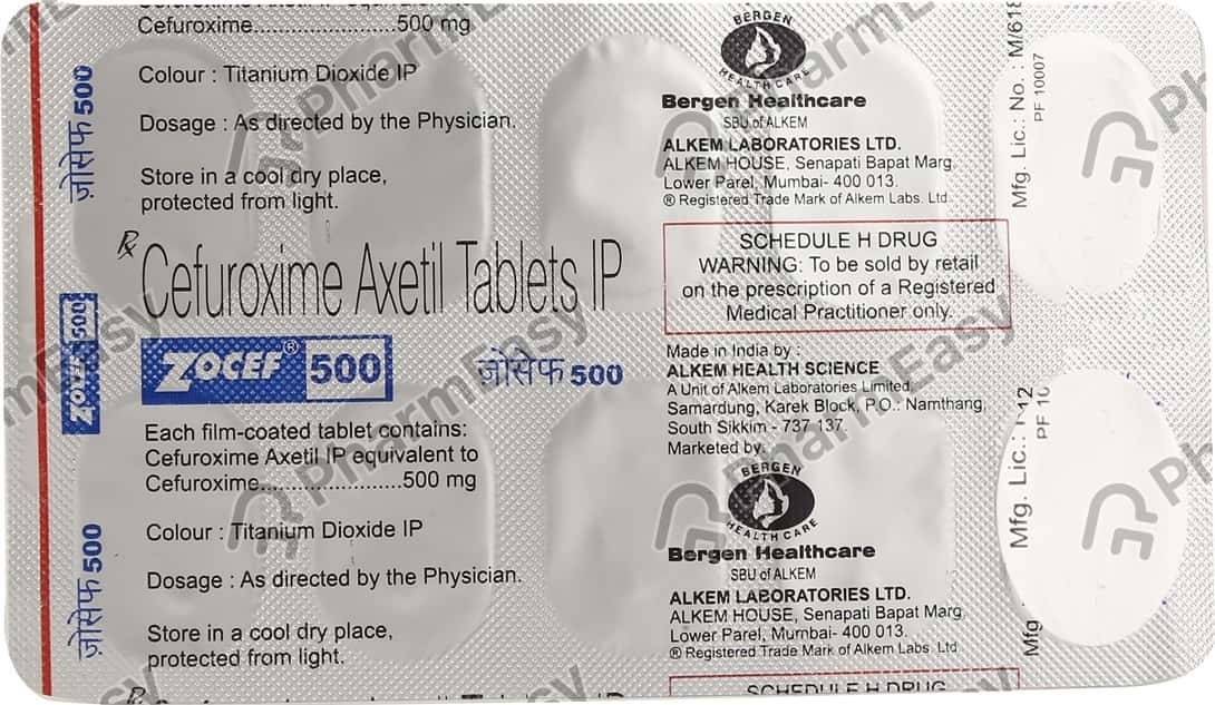Zocef 500 MG Tablet (10): Uses, Side Effects, Price, Dosage ...