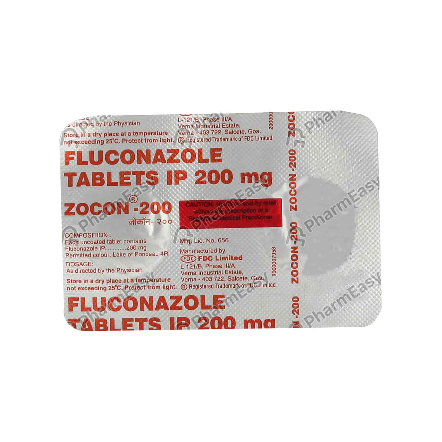Zocon 200mg Tab - Uses, Side Effects, Dosage, Composition & Price ...