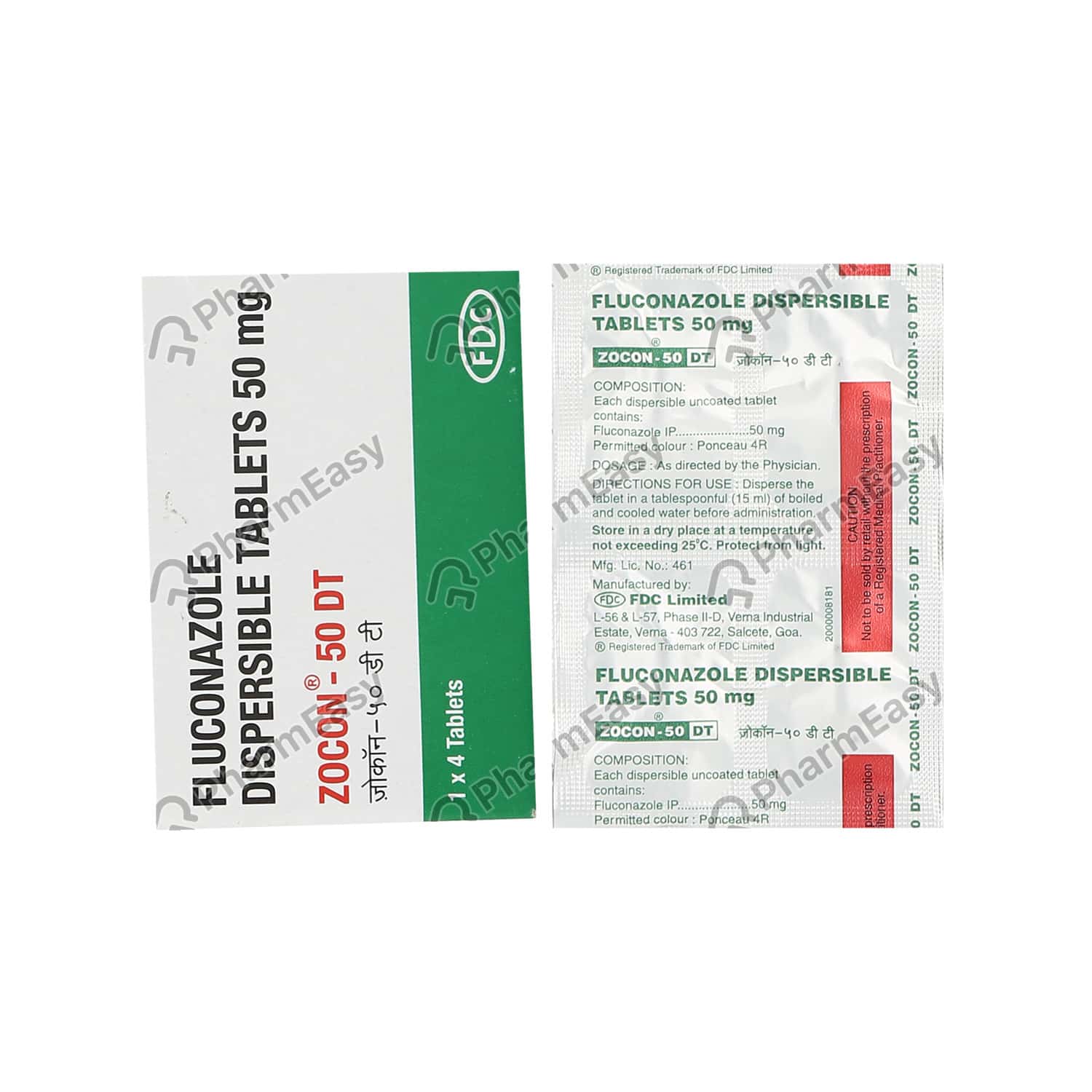 Zocon Dt 50 MG Tablet (4) - Uses, Side Effects, Dosage, Composition ...