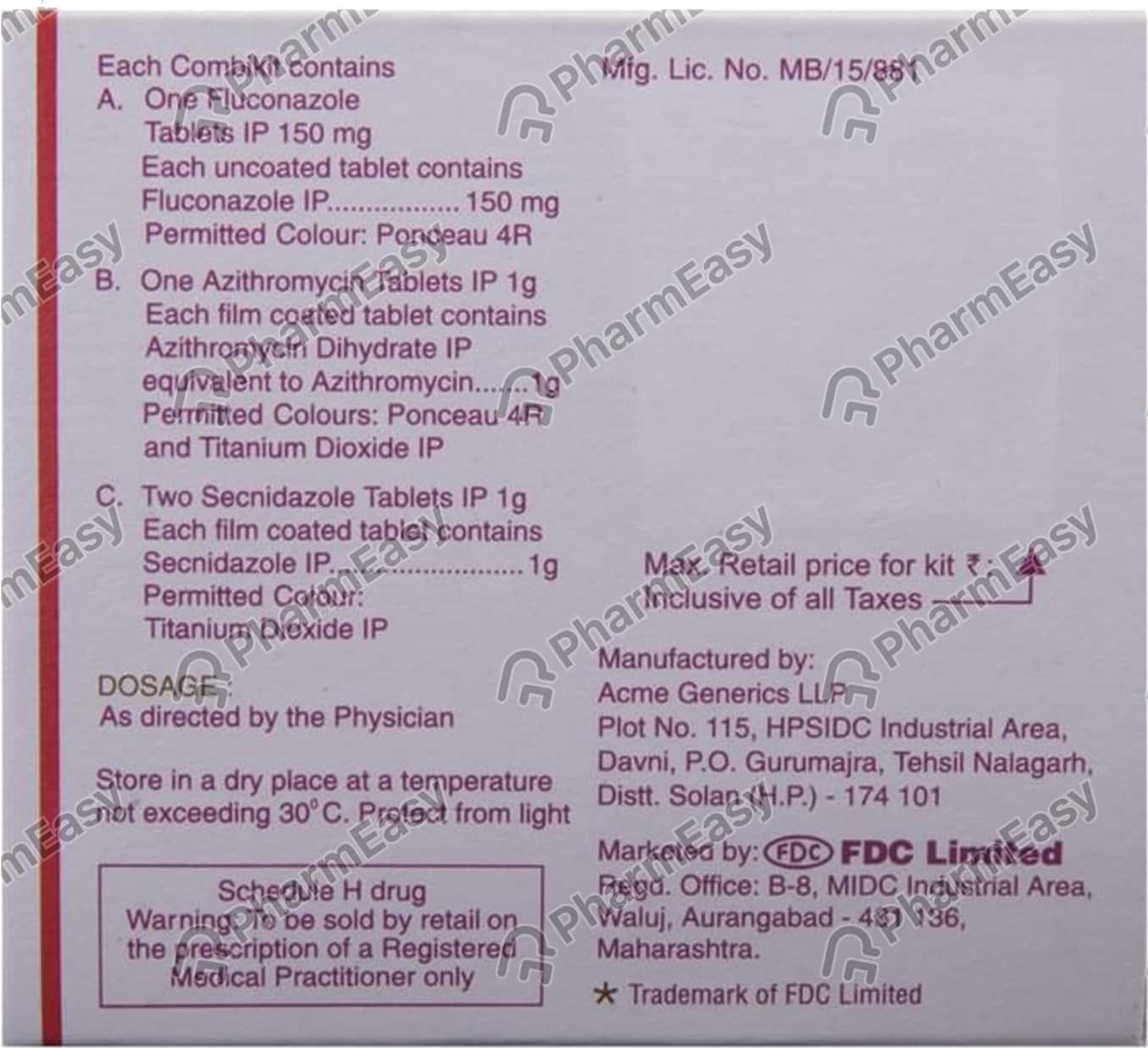 Buy Zocon As Kit Tablets Online at Flat 15% OFF | PharmEasy